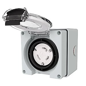 STARELO 30 Amp Locking Female Plug Box NEMA L5-30C Generator Twist Lock Adapter Female Connector,125 Volt,Outdoor dustproof and Weatherproof for generators, Welding Machines, etc.ETL Listed.