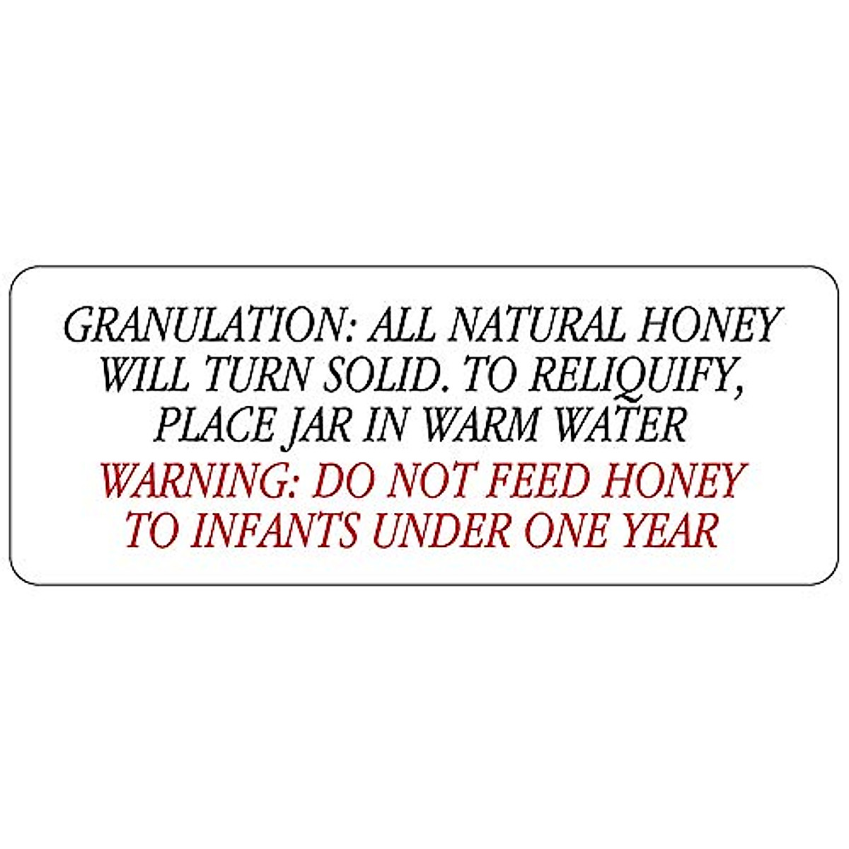 Honey Raw Organic Pure Rectangle Personalized Farm Home Made Product Kitchen Name Mason Jar Labels (Honey Warning Labels)