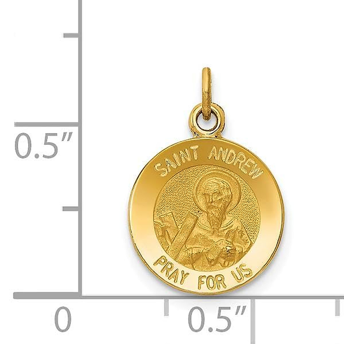 IceCarats 14K Yellow Gold Saint Andrew Medal Necklace Charm Pendant 17.5mm x 12mm Only