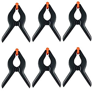 WAENLIR 6 Piece 6.5 inch Nylon Spring Clamp Set Plastics Clips for backdrop, Wood Working, Photography, Craft, Art DIY