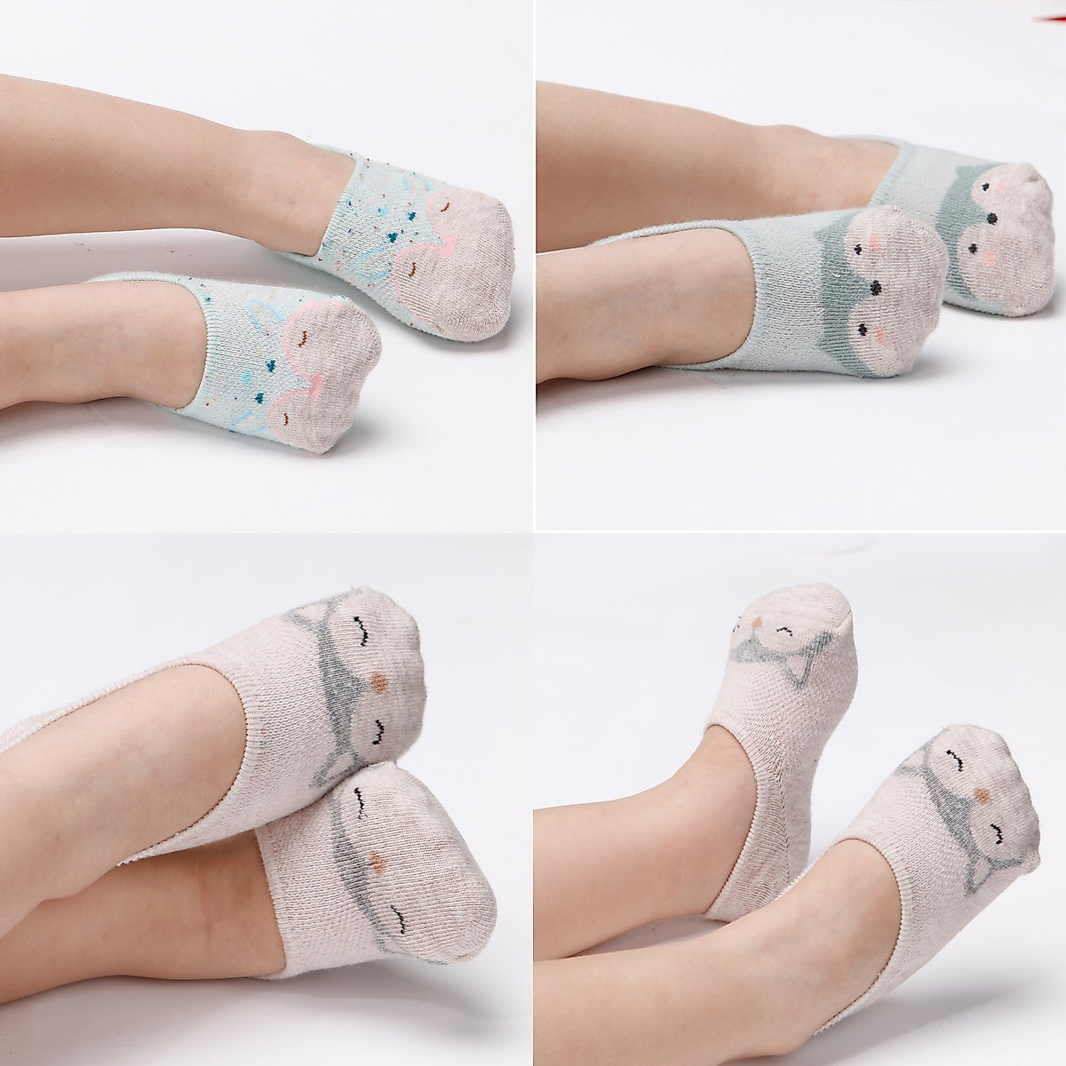 VWU 6 Pack Baby No Show Socks Toddler Low Cut Cotton Socks Animal (1-3T, 6 Pack)