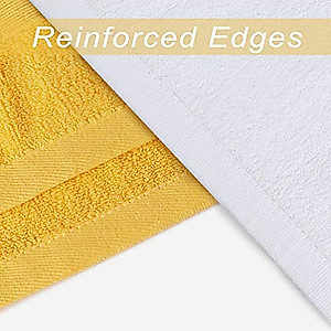 Years Calm 2 Pack Cotton Hand Towels, Durable Highly Absorbent Soft Washcloth, Towel for Hotel Bathroom, 13 x 29 Inch (Yellow)