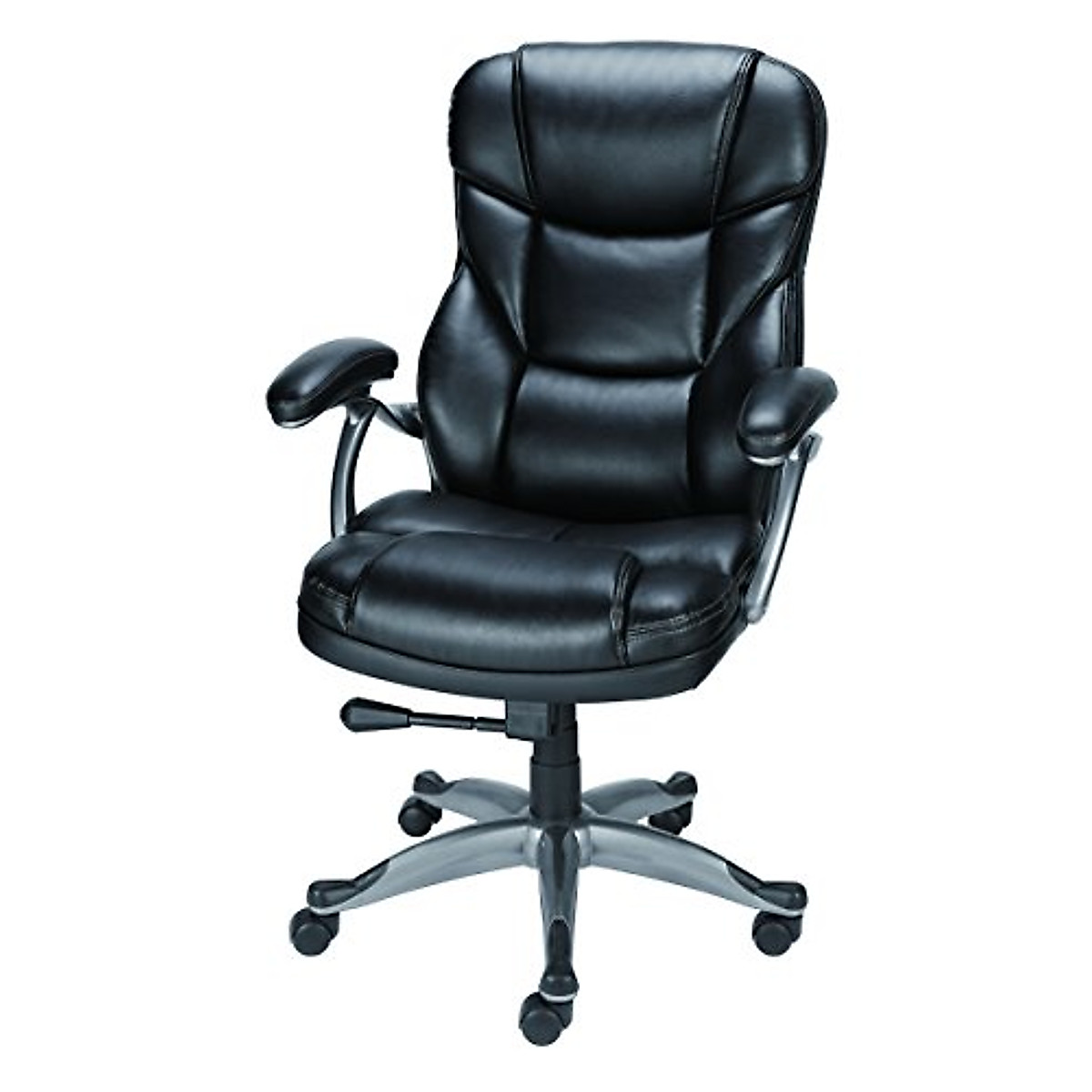 STAPLES 923523 Osgood Bonded Leather High-Back Manager's Chair Black