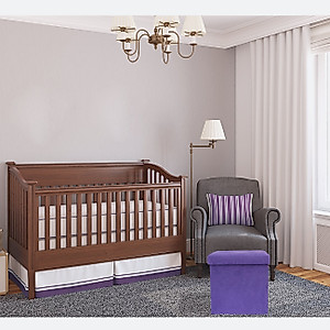 Sorbus Storage Ottoman Bench – Collapsible/Folding Bench Chest with Cover – Perfect Toy and Shoe Chest, Hope Chest, Pouffe Ottoman, Seat, Foot Rest, – Contemporary Faux Suede (Purple)