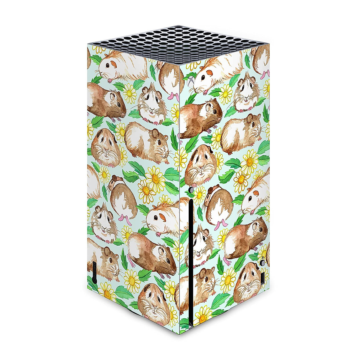 Head Case Designs Officially Licensed Micklyn Le Feuvre Guinea Pigs and Daisies in Watercolour On Mint Art Mix Matte Vinyl Sticker Gaming Skin Case Cover Compatible with Xbox Series X Console