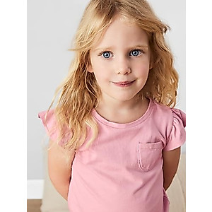 Simple Joys by Carter's Girls' Short-Sleeve Shirts and Tops, Pack of 3, Grey Polka Dot/Pink/Yellow Flowers, 3T