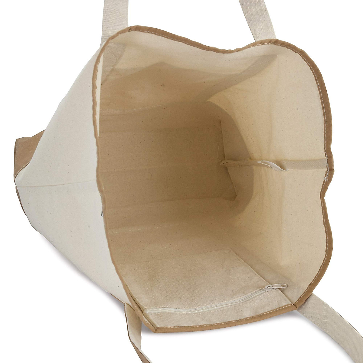 DALIX Women's Natural Tote Bag Shoulder Bags Brown With Monogram Letter T