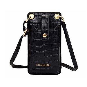 Cecety TM Cell Phone Purse Small Crossbody Bag Wallet Case for iPhone 13 12 11 Pro Max/Samsung Galaxy S20 S21 FE S22 A53 A52 (Black)