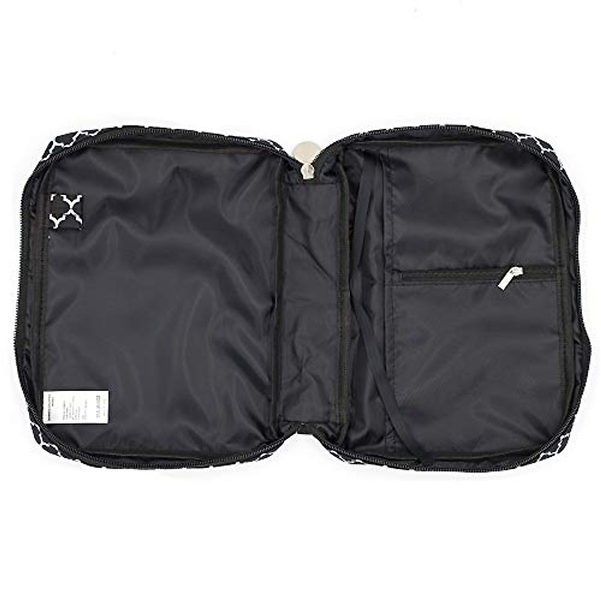 Good Ruby Compact Bible Cover with Carrying Handle, Book Protector with Pocket Colorful Trellis Bible Carrying Case with Zipper and Pen Holder for Women, Teens, Girls, Ladies (Black)