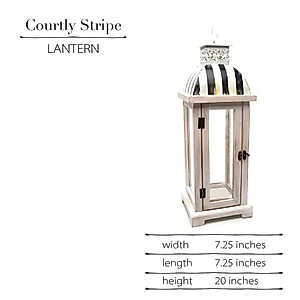MacKenzie-Childs Courtly Stripe Lantern, Rustic Decorative Lantern for Home Decor