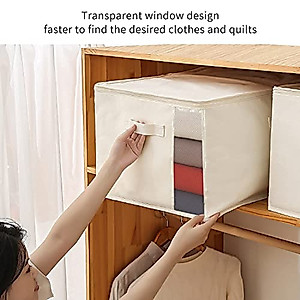 Vailando Large Canvas Comforter Storage Bags Closet Organizer for Clothes Sweater Clothes Organizer with Dual Zipper Three Carrying Handles for Blanket Closet Storage Container 1 Pack