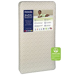 Kolcraft BabyPedic Premium Hypoallergenic Waterproof Baby Crib Mattress & Toddler Bed Mattress, Airy Comfort, 150 Steel Coils, GREENGUARD Air Quality Certified, Made in USA, 52"x28" (Amazon Exclusive)