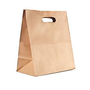 Kraft Environmentally Friendly Brown Paper, Hand Pass Paper Carrying Bag, 22 x 11 x 28 cm, 70 gr, 250 pcs - Manufactured and Designed in Turkey