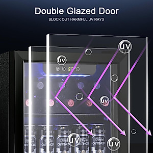 Antarctic Star 12 Bottle Wine Cellar - Mini Beverage Fridge for Wine, 48 Can Small Wine Cooler for Home and Bar, Electronic Temperature Knob Control, 1.3 Cu. Ft.