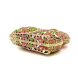 DEBIMY Lovely Rabbit Rhinestone Handbags Bling Animal Crystal Clutch Purse Wedding Cocktail Party Evening Bags for Women Blue