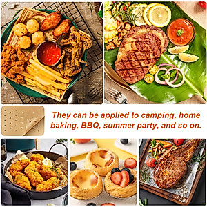 200 Pcs Air Fryer Disposable Paper Liners, Air Fryer Liners, Parchment Paper for Baking, Nonstick Perforated Air Fryer Accessories, HOFHTD Baking Papers for Ninja DZ201 Foodi 6-in-1 8-qt. 2-Basket