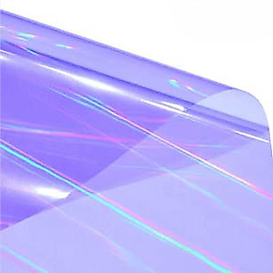 Quera 15pcs Iridescent Cellophane Wrap Paper Sheets Cellophane Wrap Roll Clear Flower Wrapping Packaging Paper,for Birthday Christmas Gift Candy Craft Flower 23'' x 23''(Purple)