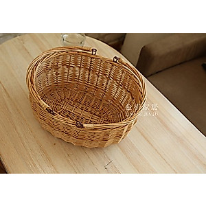 Wicker Picnic Baskets with Handles.Kingwillow. (Natural)