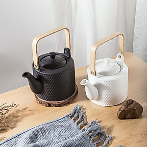 Toichi Japanese Ceramic Tea Cups 6 oz, Teacups Tea Gifts, 1 Cup (Black)