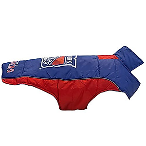 NHL New York Rangers Puffer Vest for Dogs & Cats, Size Large. Warm, Cozy, and Waterproof Dog Coat, for Small and Large Dogs/Cats. Best NHL Licensed PET Warming Sports Jacket