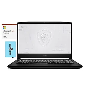 MSI WF66 11UJ-267 Workstation Laptop (Intel i7-11800H 8-Core, 32GB RAM, 1TB PCIe SSD + 1TB HDD, RTX A2000, 15.6" Full HD (1920x1080), WiFi, Win 10 Pro) with MS 365 Personal , Hub