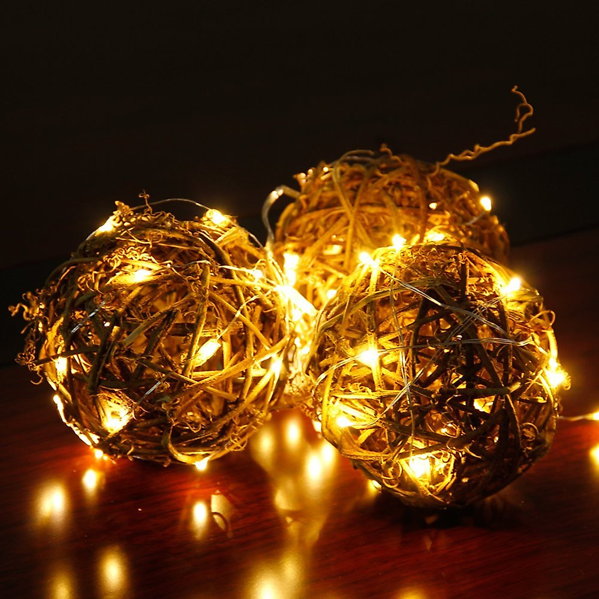 CYLAPEX 6 Pack Fairy Lights Battery Operated 20 LED on 3.3ft Silvery Copper Wire Firefly Fairy String Lights Warm White for Wedding Party Mason Jar Christmas Decorations Bedroom Decor