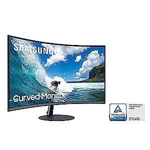 SAMSUNG T550 Series 27-Inch FHD 1080p Computer Monitor, 75Hz, Curved, Built-in Speakers, HDMI, Display Port, FreeSync (LC27T550FDNXZA)
