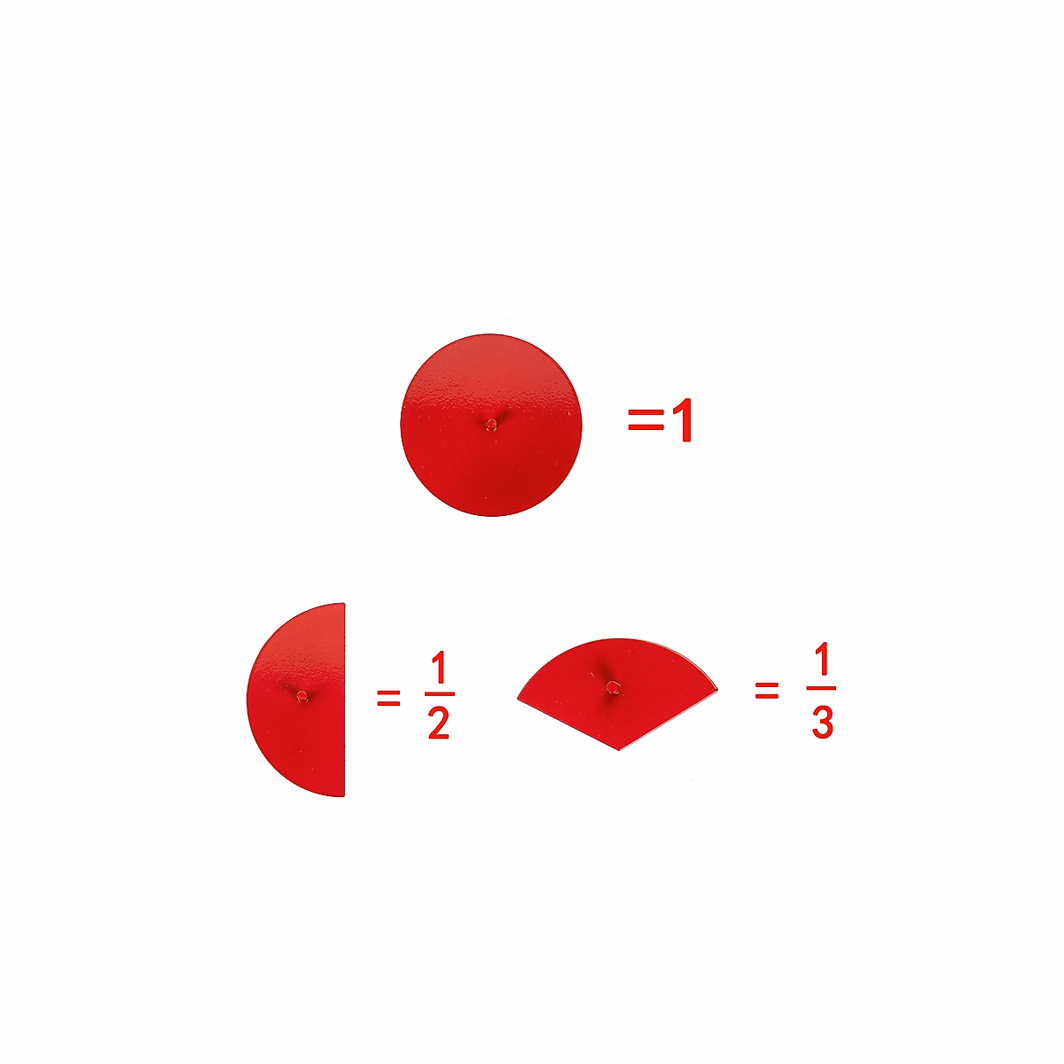 Montessori Educational Toys for Kids 5-7 Iron Fraction Circular Toddler Learning Fractions Knob Puzzle Math Games Preschool Learning Educational Toys & Homeschool Supplies