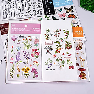 GUHAR 16 Pieces of Erasing Transfer Printing Crafts, Furniture, Butterfly Flower Stickers, Diary, Cutting and pasting Supplies, Mushroom Plant Erasing Decoration, Transfer Printing Stickers