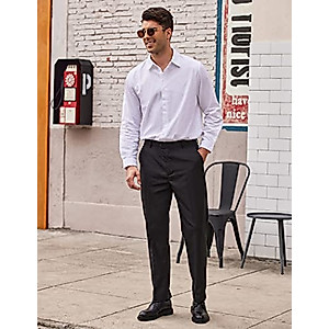 COOFANDY Men's Classic Fit Flat Front Dress Pants No Iron Premium Casual Pants