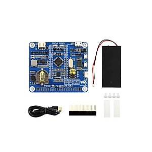Waveshare Power Management HAT for Raspberry Pi with Embedded MCU and RTC Allows The Pi to Work More Power-efficient and More Safely.