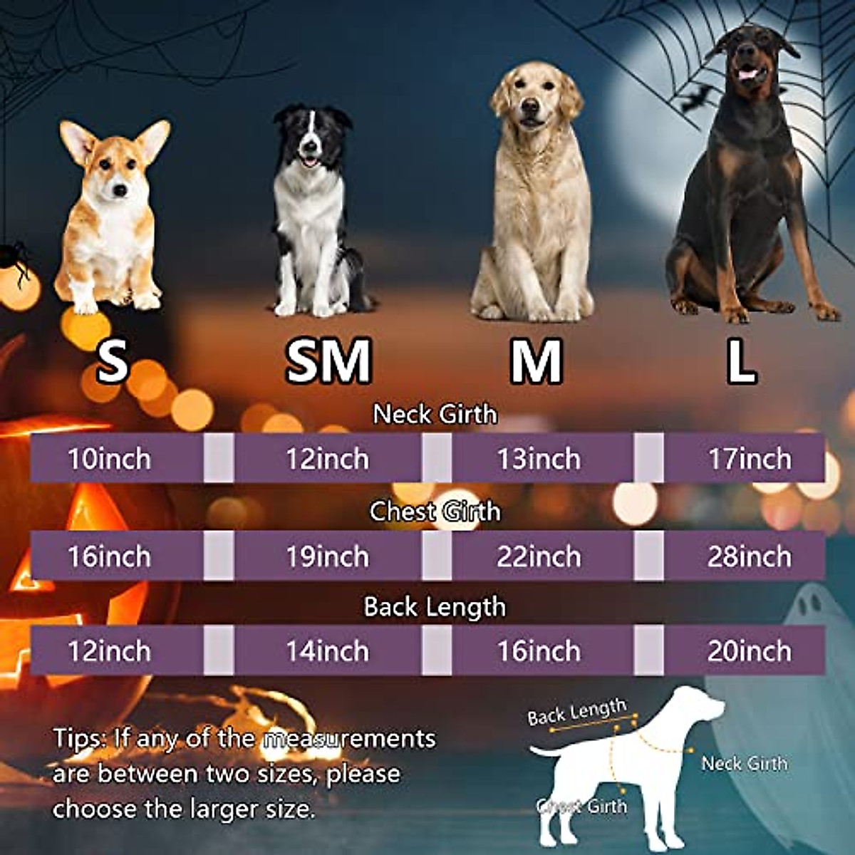 HUMLANJ Halloween Dog Turtleneck Sweater Pumpkin Striped Pet Dog Sweaters Winter Knitted Sweater with Leash Hole Warm Pullover Sleeveless for Large Dogs