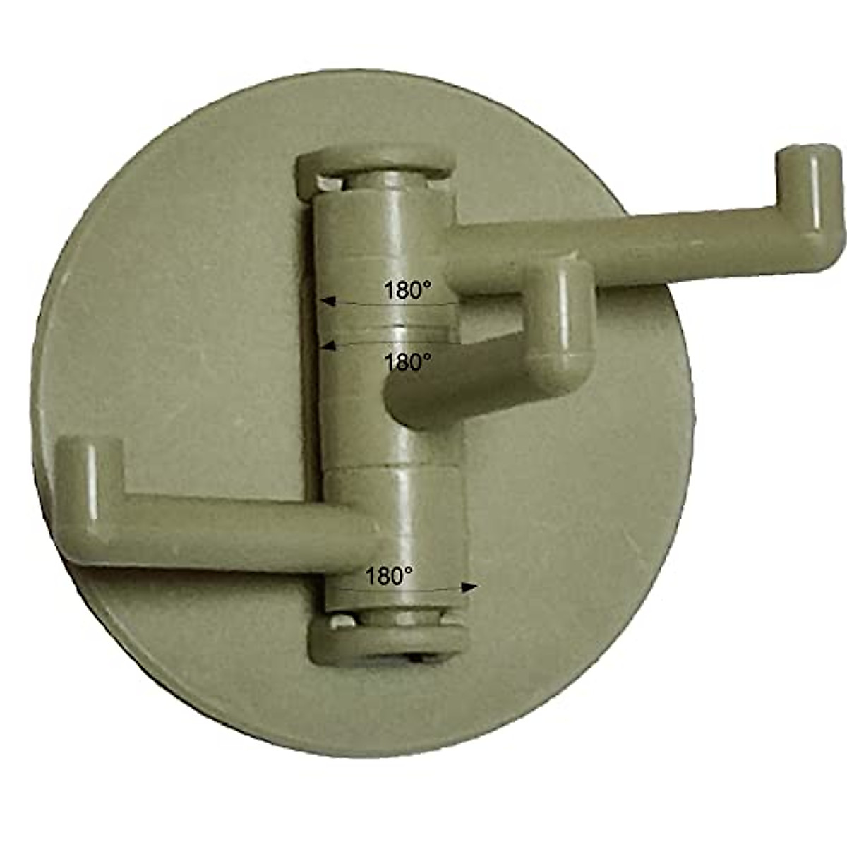 Fineget Adhesive Hooks for Hanging Door Kitchen Bathroom Hooks 3 Rotatable Arms Round Sticky Hooks Green 2 Pairs