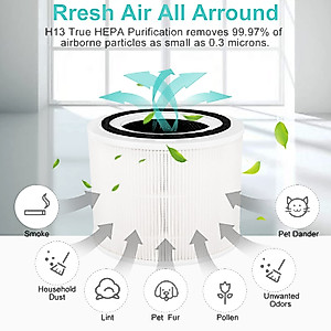 CLEVAST CL-AP220 Air Purifier Replacement Filter, 3-in-1 Pre-Filter, H13 True HEPA Filter, High-Efficiency Activated Carbon Filter, 1 Pack
