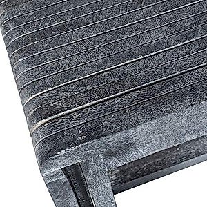 East at Main Bench, Extendable Bench Made of Solid Mango Wood, can Extend from 35" to 60" (Black)