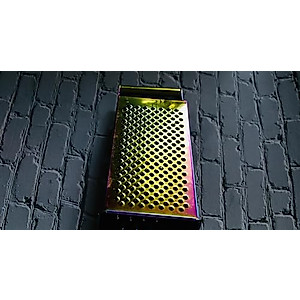 Large Stainless Steel 4 Sides Grater Slicer with Handle, Multifunctional Cutter Planing for Ginger, Garlic, Cucumbers, Carrots, Cheese, Potato, Ergonomic Design Kitchen Gadgets Accessories Gold