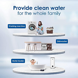 Waterdrop AP431 AP430SS Whole House Scale Inhibitor Filter, Heater Softener System, Prevent Scale Build Up On Hot Water Heaters, Pipes and Boilers