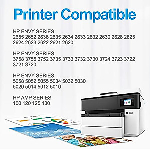 VAKER Remanufactured Ink Cartridge Replacement for HP 65XL 65 XL for Envy 5052 5055 5000 5012 5010 5020 5030 DeskJet 2600 2622 2652 3722 3755 HP AMP 100 Printer (1 Black )