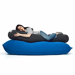 Yogibo Roll Long Full Body Pillow for Women and Men, Adults, for Back, Lumbar, Body Support, Side Sleeper, Maternity, Nursing, Pregnancy for Sleeping, Micro-Bead Filling, Dark Grey