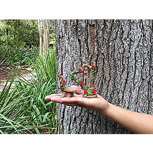 Miniature Rose Harp and Chair Set for The Fairy Garden - Miniature Garden Accessory for The Fairy Figurines by GlitZGlam