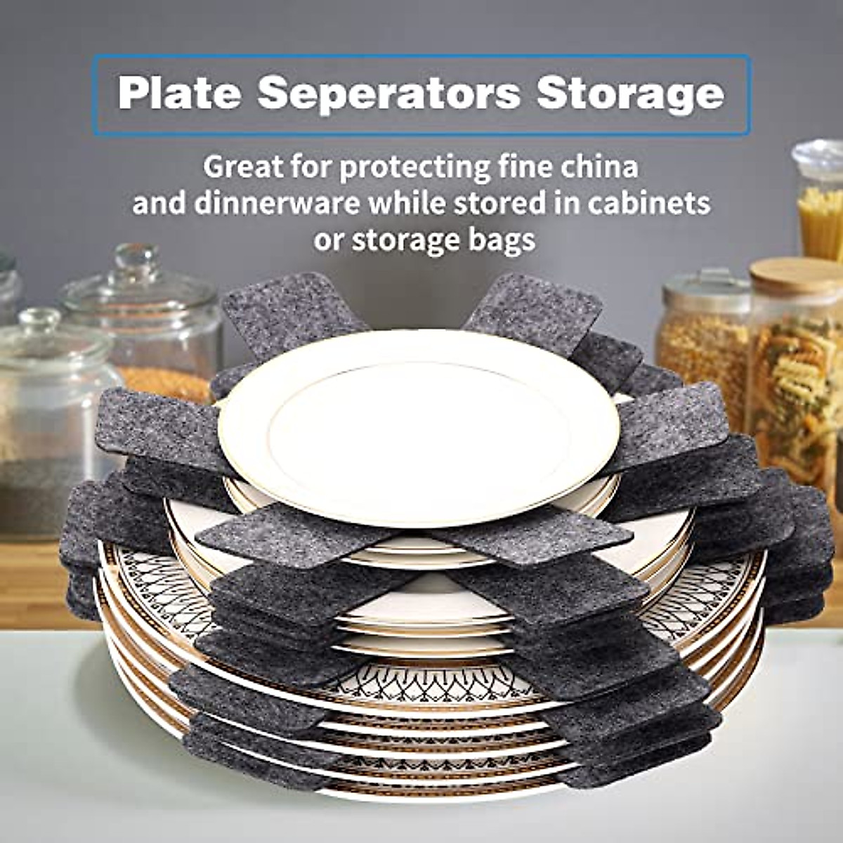 Imncya Set of 20 Pot and Pan Protectors, 5 Different Size Grey Felt Pot and Pan Separators Pad, Anti-Slip Pan Dividers Pads for Stacking and Protecting Cookware Avoid Scratching