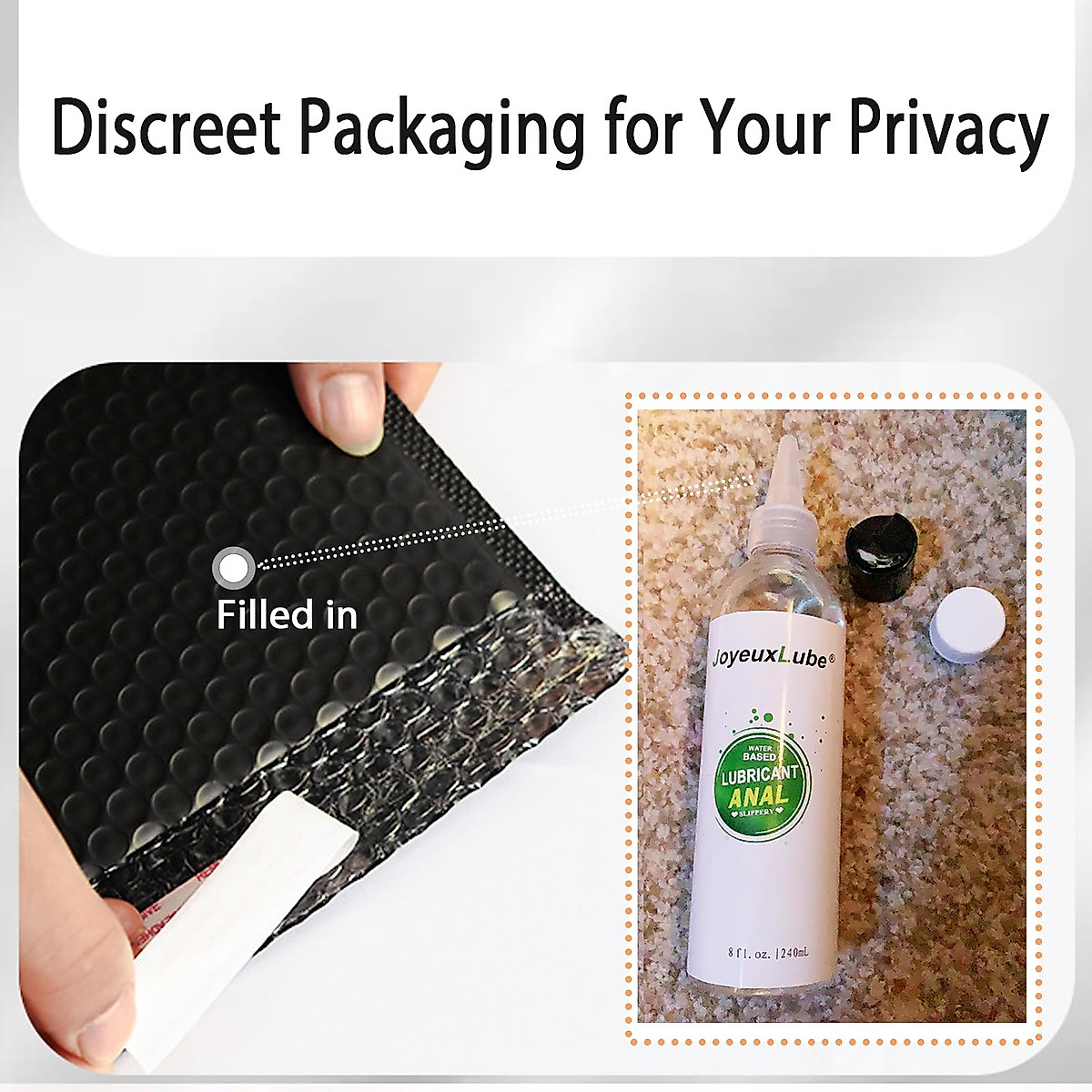 Water-Based Anal Lube 8fl.oz Desensitizing Anal Lubricant Long Lasting Smooth Slippery for Men Women Couples with Discreet Package