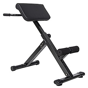 BalanceFrom Adjustable Roman Chair AB Back Hyperextension Bench with Handle, 300-Pound Capacity Black