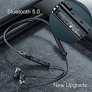 Bluetooth Headset Neckband Earbuds with Magnetic Wireless Neckband Sports Headset for Workout with Carry Case Ear Hook (Green)