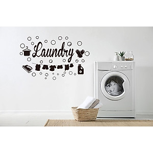 Summerjokes Laundry Funny Wall Sticker Decal Vinyl Sticker, Family Bathroom Toilet Spa Art Wall Decoration