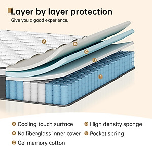 COOLMI King Mattress, 12 Inch, Pressure Relief, Protecting Spine, Silent Sleep, Soft and Comfortable Medium Firm Memory Foam, CertiPUR-US.