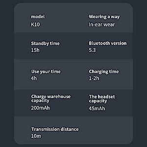 YUUAND Wireless Earphones Stereo Earbuds LED Digital Display in Ear Noise Cancelling Bass Bluetooth 5.3 TWS for iOS Android