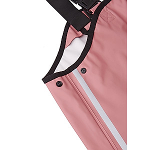 Reima Lammikko Kids Waterproof Suspender Rain Pant Lightweight Windproof Outdoor Rain Bib, Greyish Green, 2T