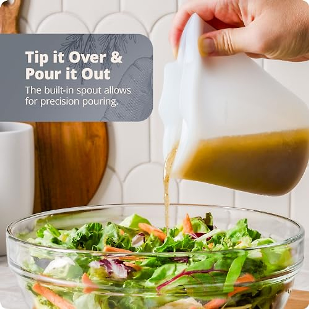 Greater Goods Reusable Silicone Food Storage Bags, Stand Up Zip, Multi-Use Storage containers, BPA- Free, Dishwasher, Microwave, and Oven Safe, Clear, Dish Set (24 Oz, 32 Oz, 64 Oz)