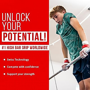 Reisport Hook/Loop High Bar Gymnastics Grips for Men - Durable Leather Straps for Secure Grip - Hand Grips for Gymnastics Bars Men & Boys - Gymnastics Equipment & Accessories for Advanced Gymnasts, Made In USA - Medium